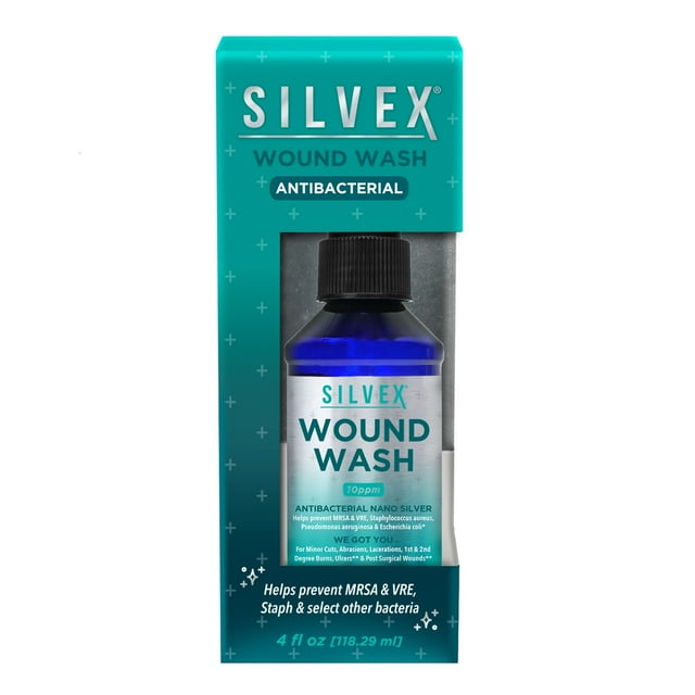 Be Smart Get Prepared Antimicrobial Silvex Wound Wash 4oz - Minor Cut, Abrasion,1st Degree Burn ...