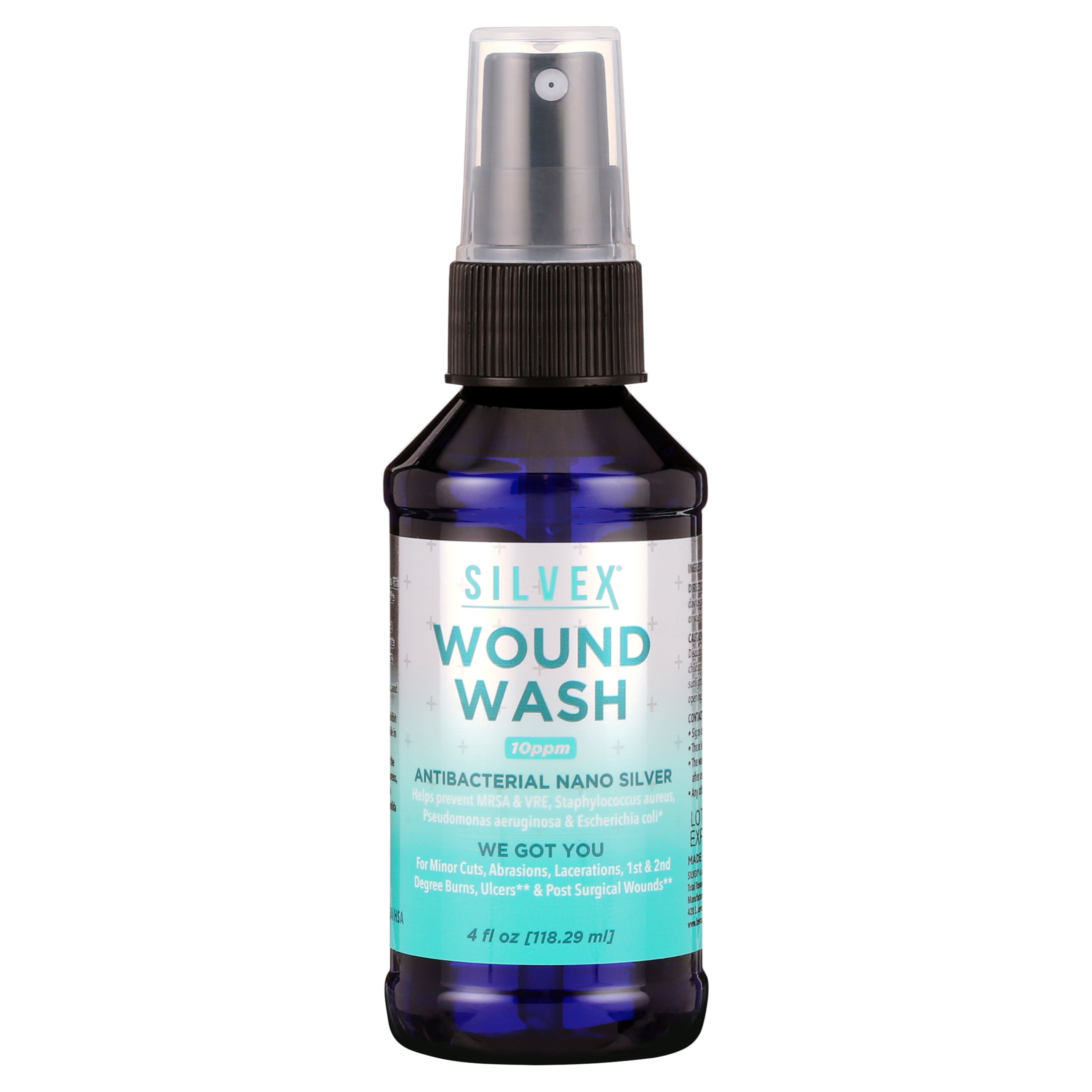 Be Smart Get Prepared Antimicrobial Silvex Wound Wash 4oz - Minor Cut, Abrasion,1st Degree Burn ...
