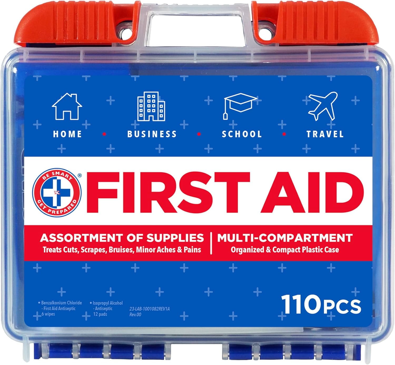 Be Smart Get Prepared, Travel Ready, Home and Family First Aid Kit, 110 ...