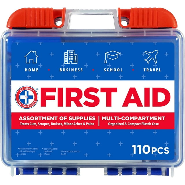 Be Smart Get Prepared, Travel Ready, Home and Family First Aid Kit, 110 ...