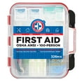 Be Smart Get Prepared First Aid Kit Hard Red Case 326 Pieces Exceeds OSHA ANSI Guidelines 100 ...