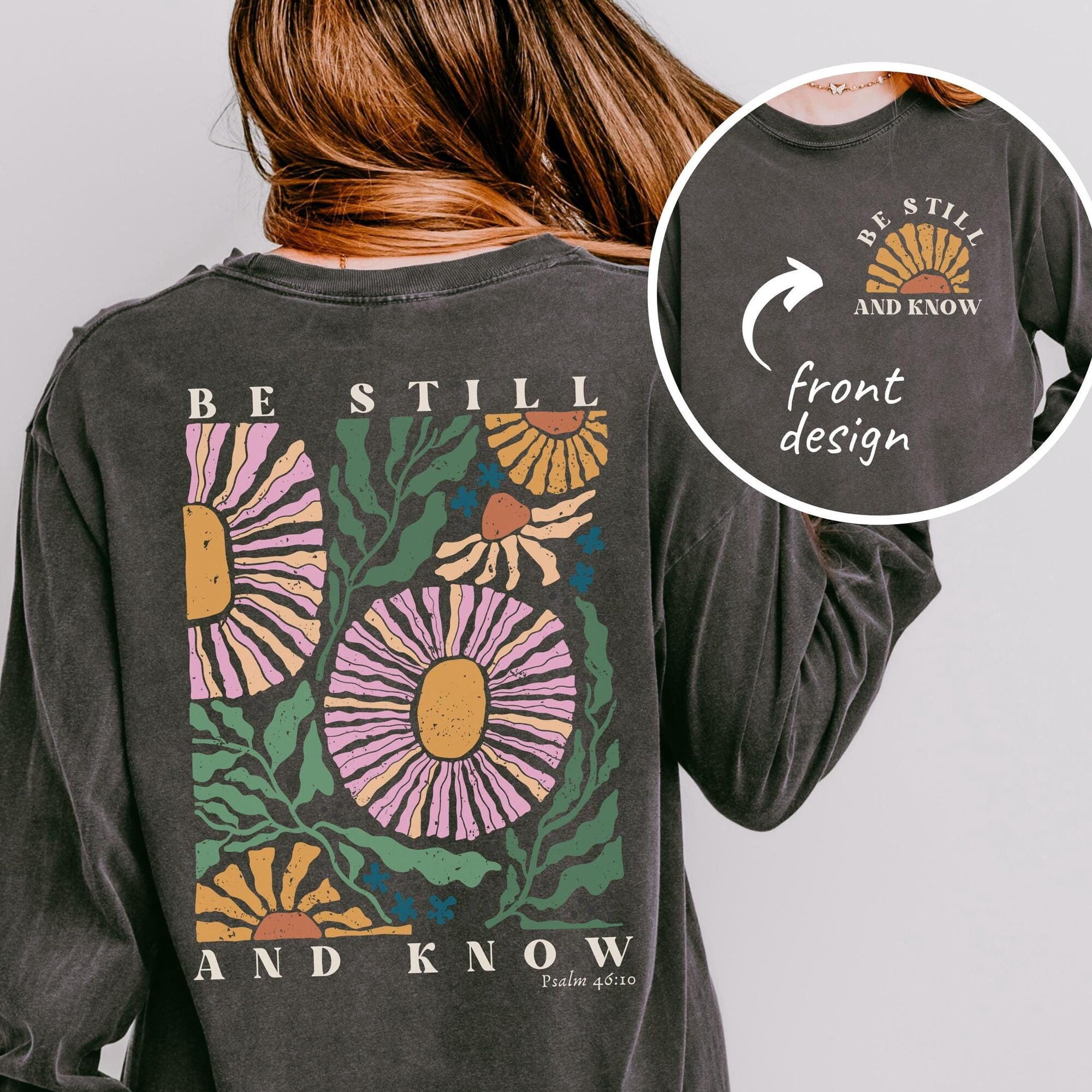 Be Still And Know Longsleeve Shirt Religious Clothes Psalm Bible Verse ...