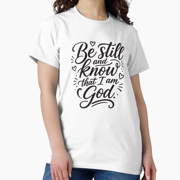 Be Still And Know Scripture Quote Shirt, Casual Graphic Tee, Everyday ...