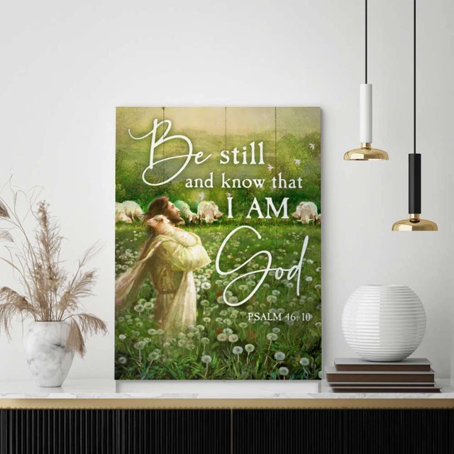 Be Still And Know That I Am God Dandelion Field Home Decor Vintage Art ...
