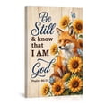 Be Still And Know That I Am God Fox With Sunflowers Inspirational ...