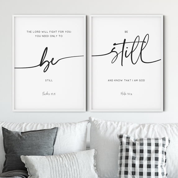 Be Still Bible Verse Poster Modern Scripture Quote Prints Minimalist ...