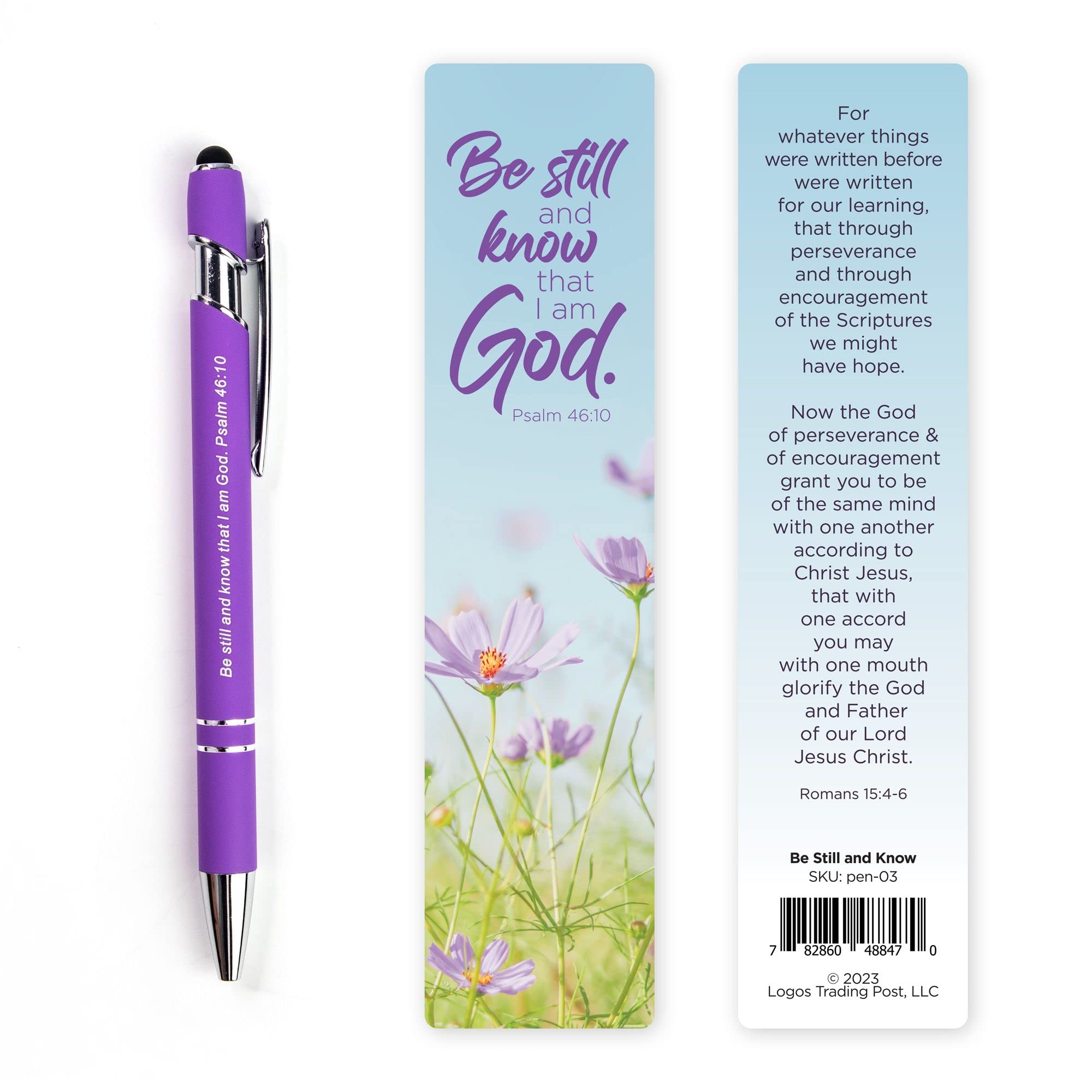 Be Still and Know That I Am God Bible Verse Pen with Bookmark - Psalm ...