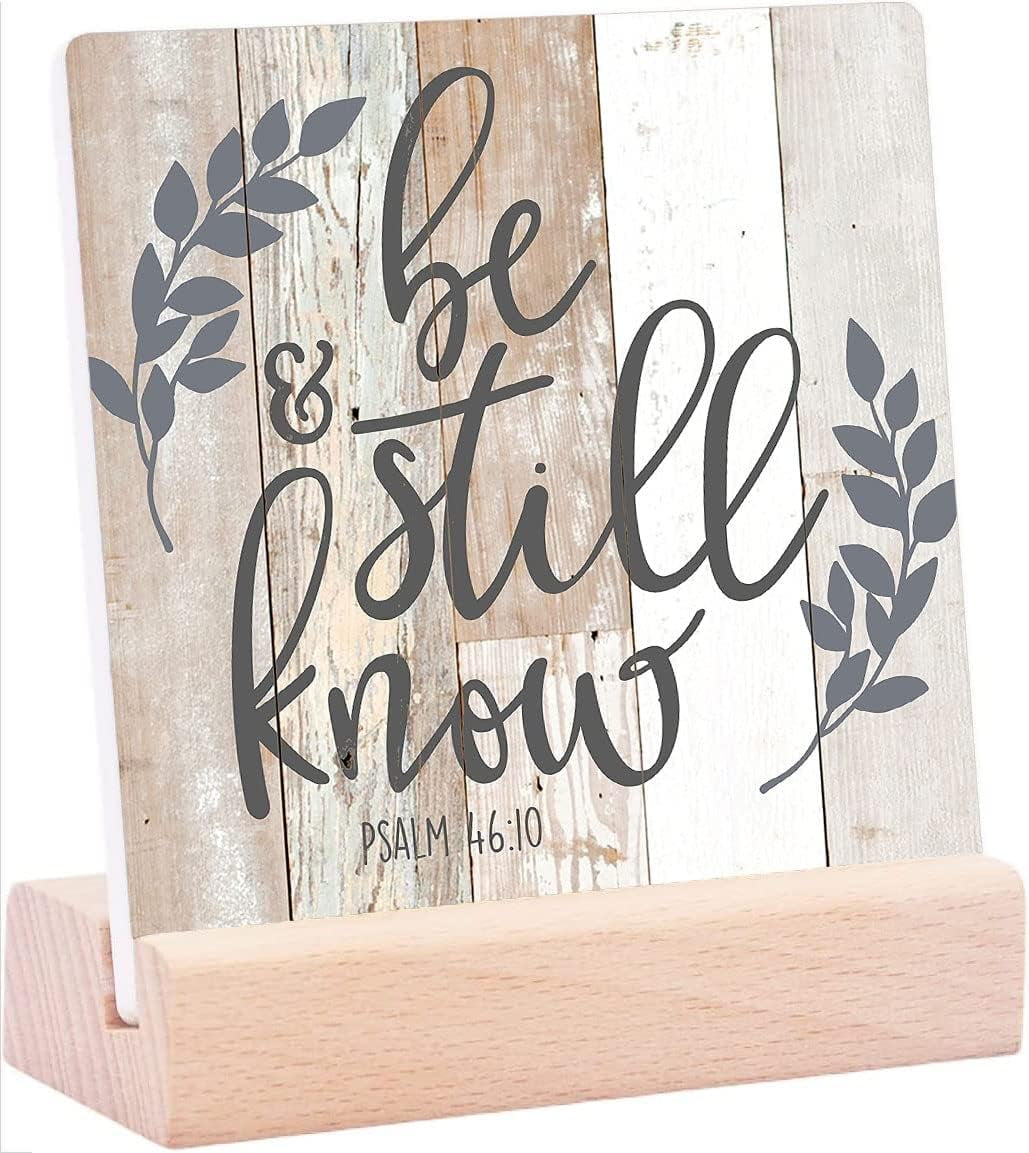 Be Still and Know That I Am God Rustic Tabletop Sign Ceramic Table ...