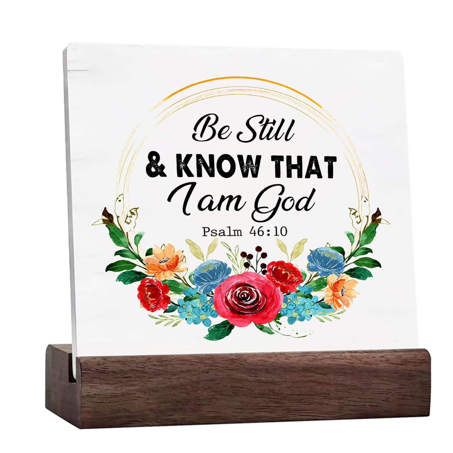 Be Still & Know That I am God Wood Block Sign,Bible Verse Desk Decor ...