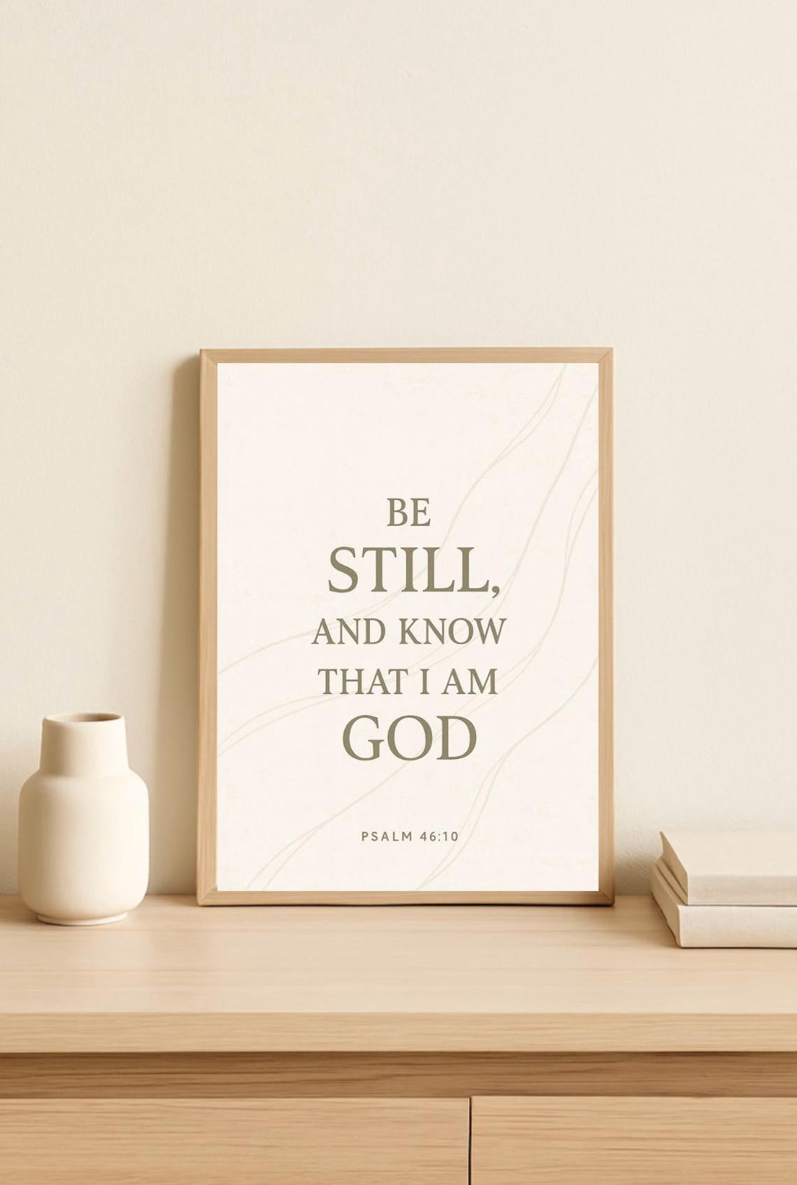 Be Still Minimalist Scripture Art, Unframed Paper Poster 8x10in ...