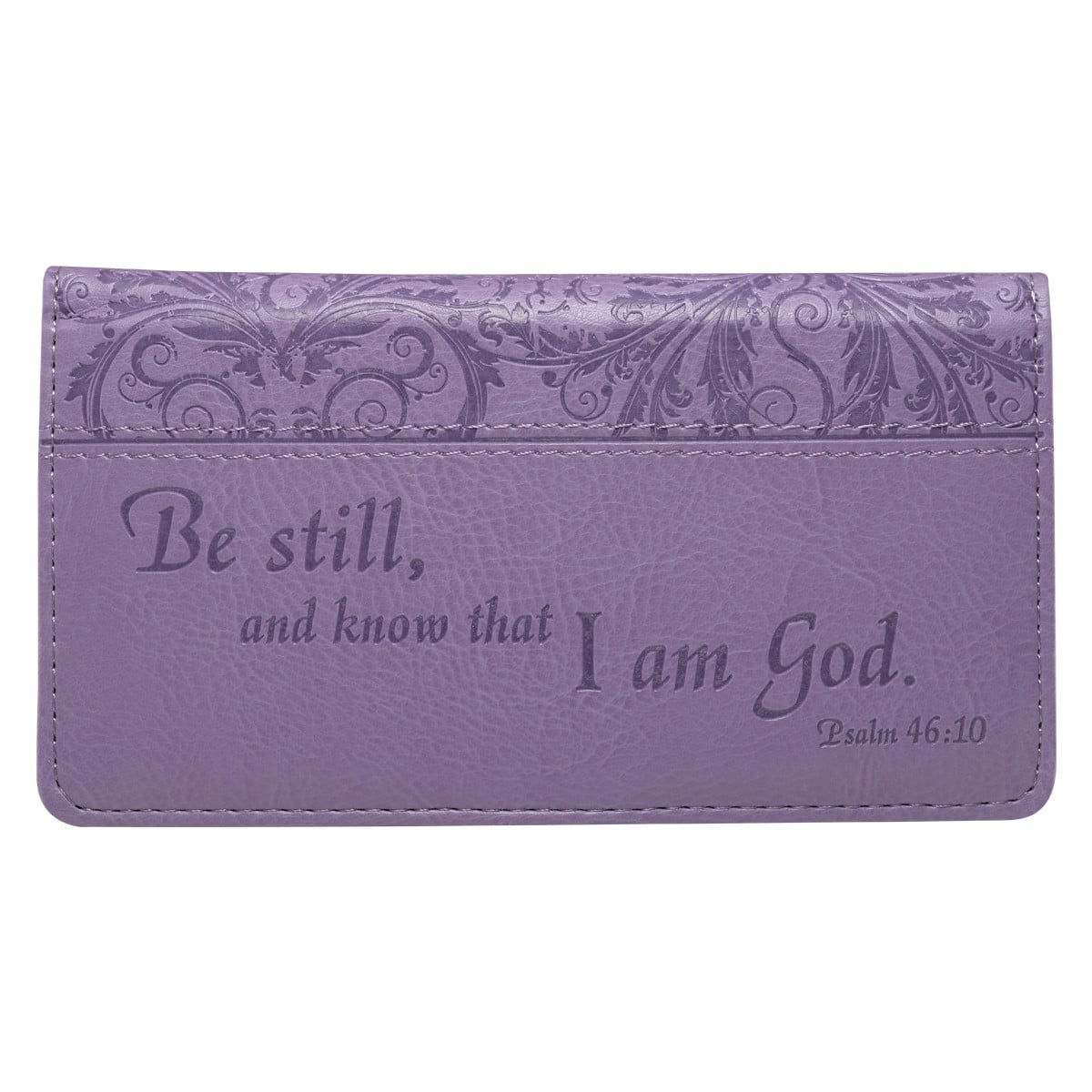 Christian Art Gifts Purple Faux Leather Checkbook Cover for Women with ...
