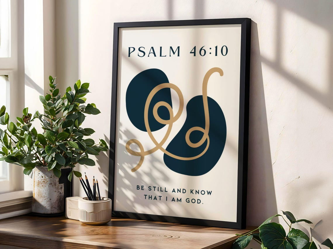 Be Still and Know Poster Christian Abstract Modern Scripture Wall Art ...