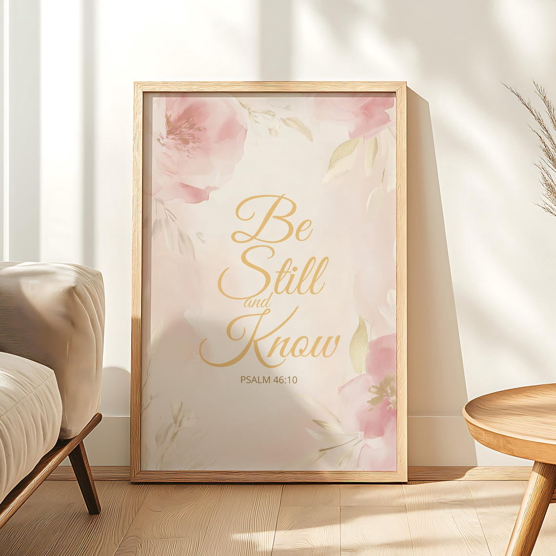 Be Still and Know Psalm 46 10 Pink Christian Wall Art, Unframed Canvas ...