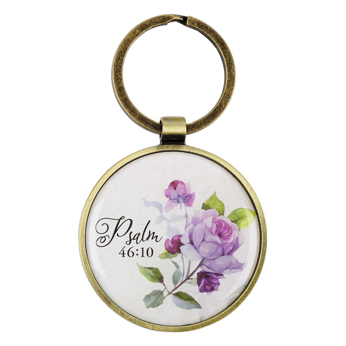 Be Still and Know - Psalm 46:10 Purple Rose Keychain Keyring Accessory ...