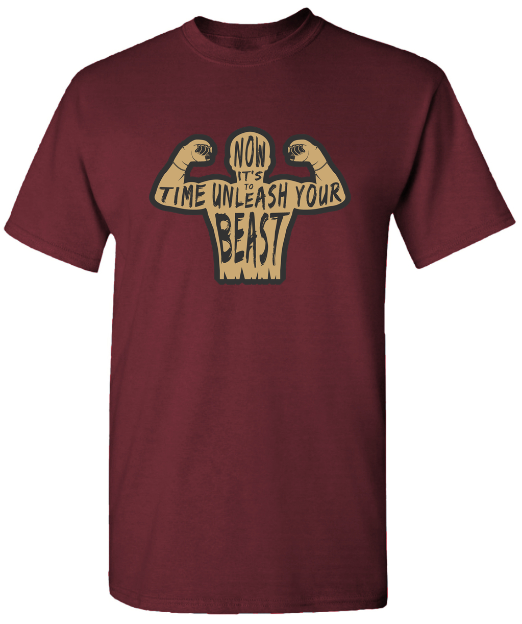 Now It's Time To Unleash Your Beast - Gym T-Shirt Workout T-Shirt ...