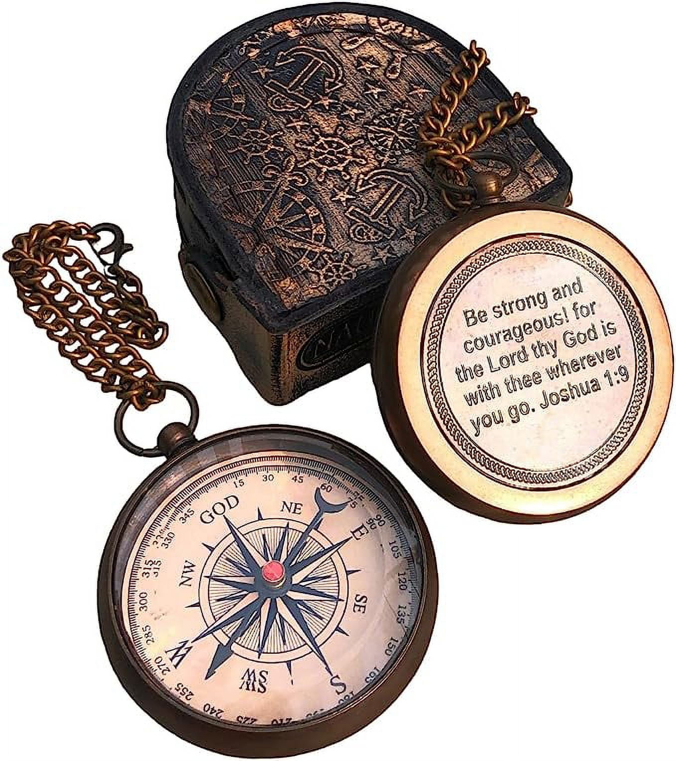 Be Strong Brass Compass for Confirmation Gifts, Religious Gifts for Men ...