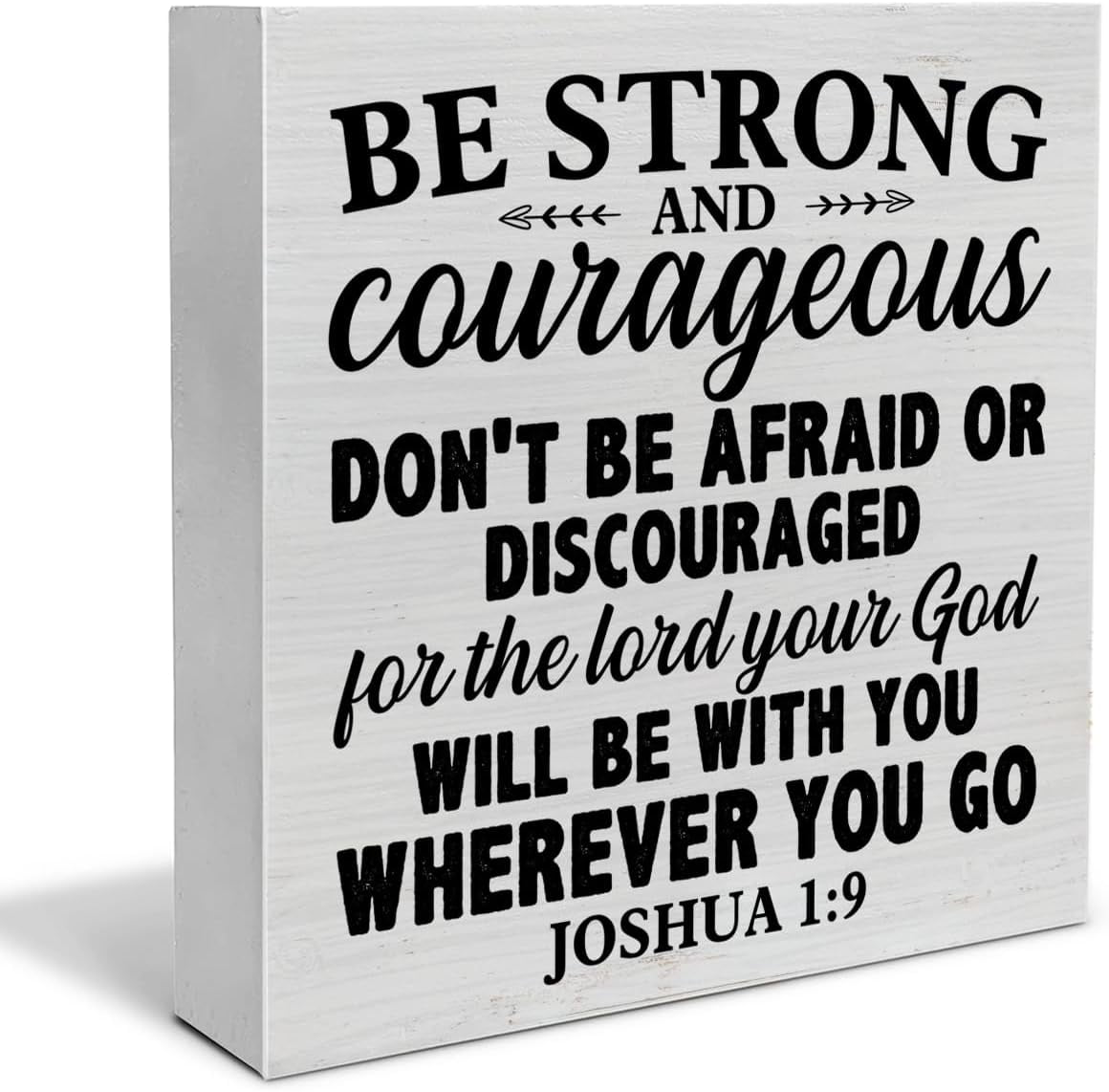 Be Strong and Courageous Bible Verse Decorative Wooden Box Sign Joshua ...