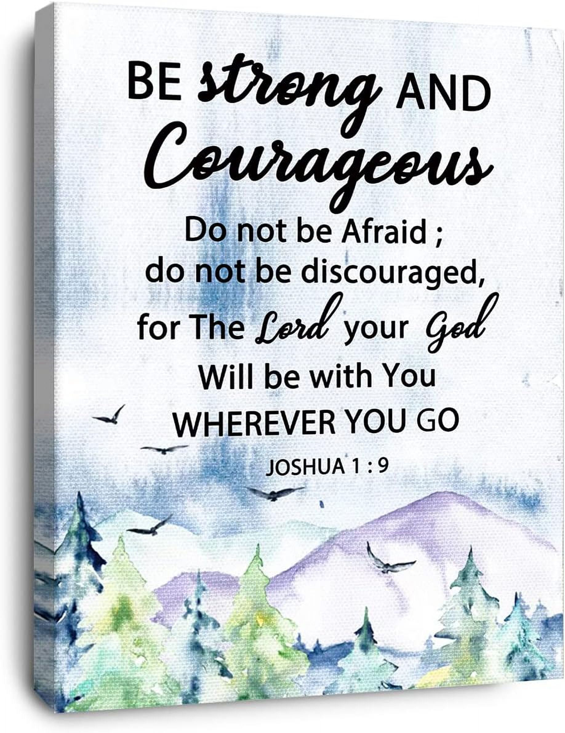Be Strong and Courageous Canvas Wall ArtBible Verse Scripture Joshua 1:9 Canvas Painting Prints ...