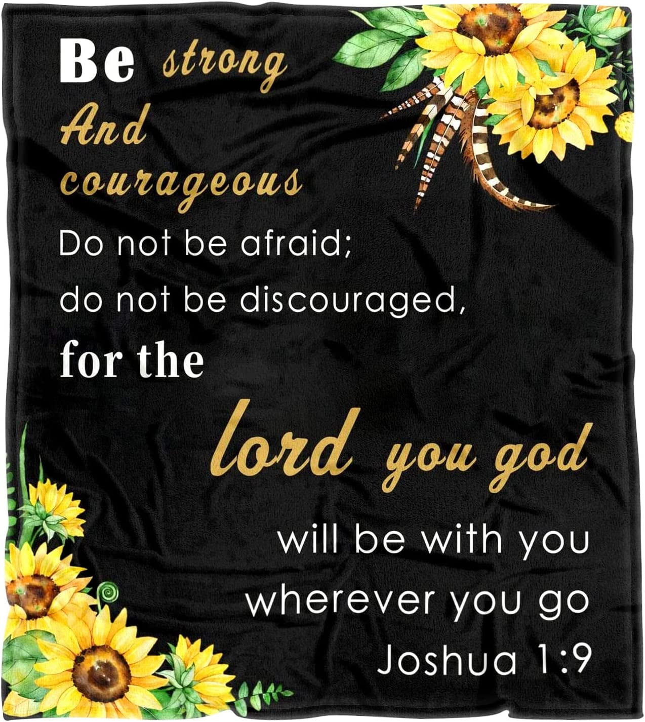 Be Strong & Courageous Throw Blanket - Scripture Blanket with Healing ...