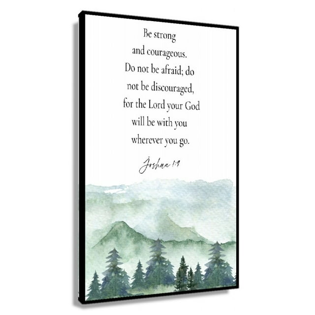 Be Strong And Courageous Printable Art Joshua 1 9 Christian Wall Art