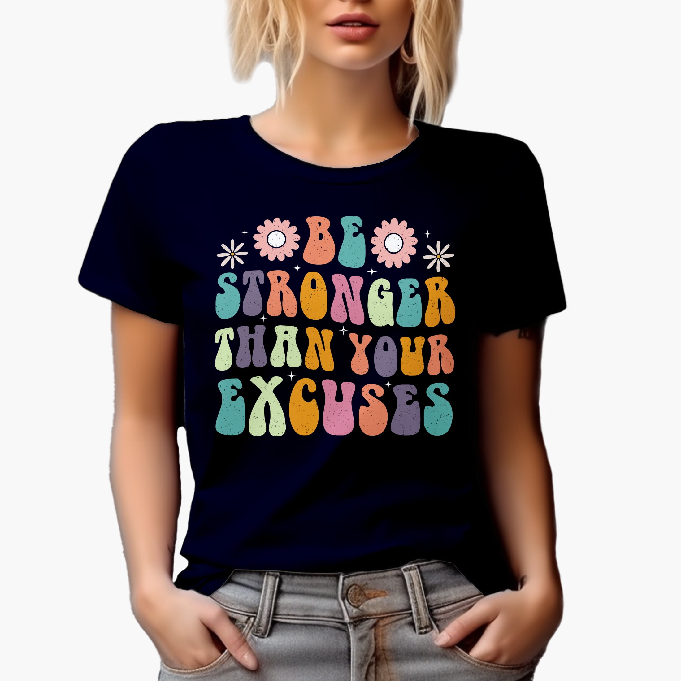 Be Stronger Than Your Excuses, Motivational Quote, Groovy Retro Wavy ...