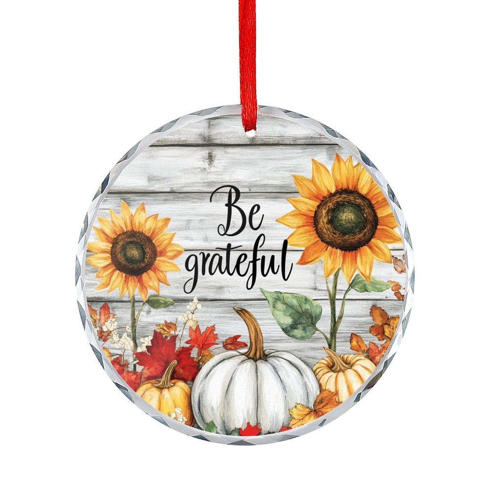 Be Thankful Flowers Fall Ornament Holiday Decor And Xmas Gifts Ideas ...