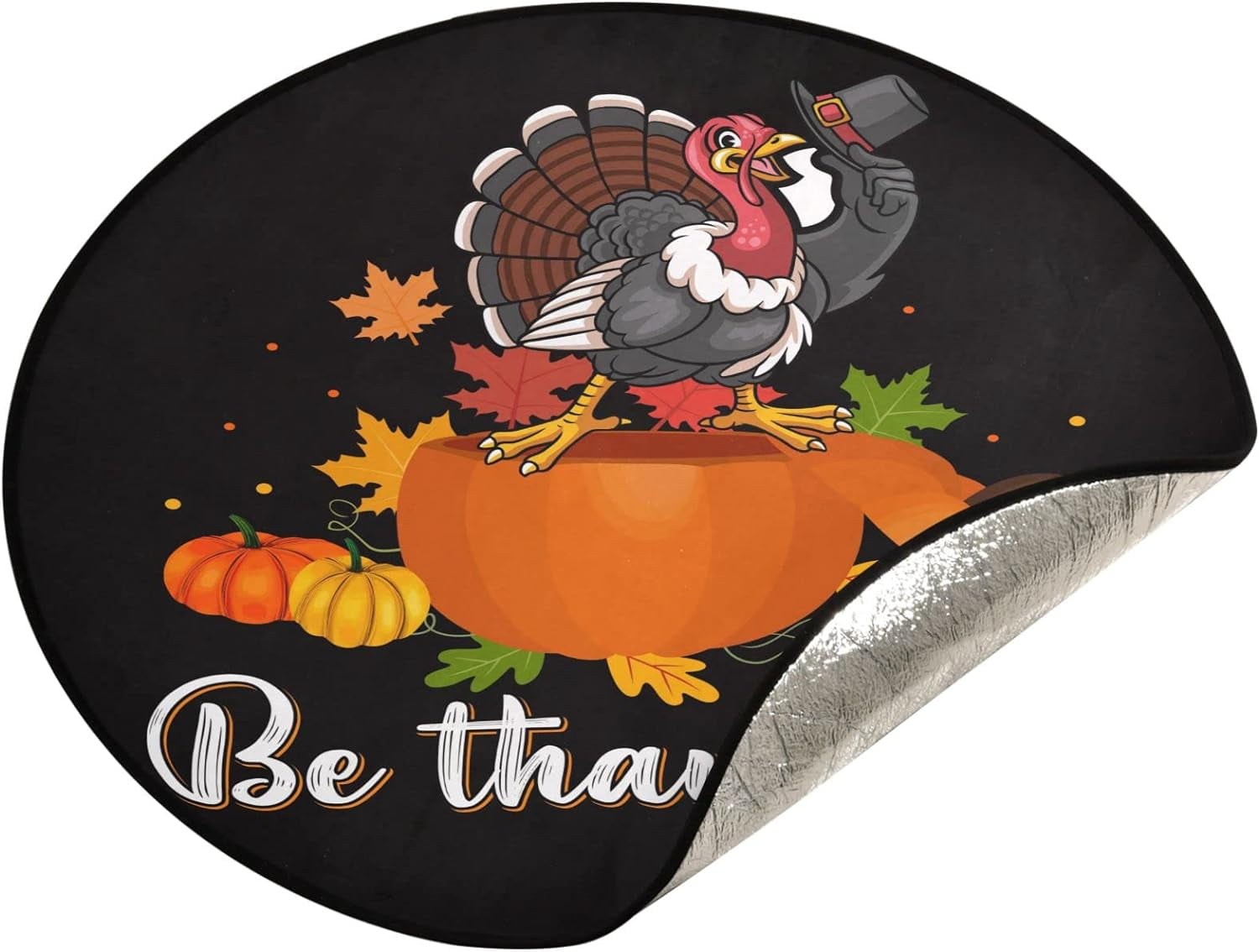Be Thankful Turkey Christmas Tree Mats Waterproof Tree Skirt ...