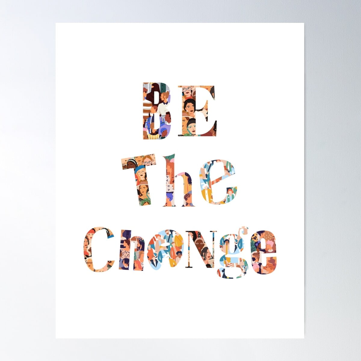 Be The Change | Ghandi Quote Art Poster Wall Art, Modern Wall Decor For ...