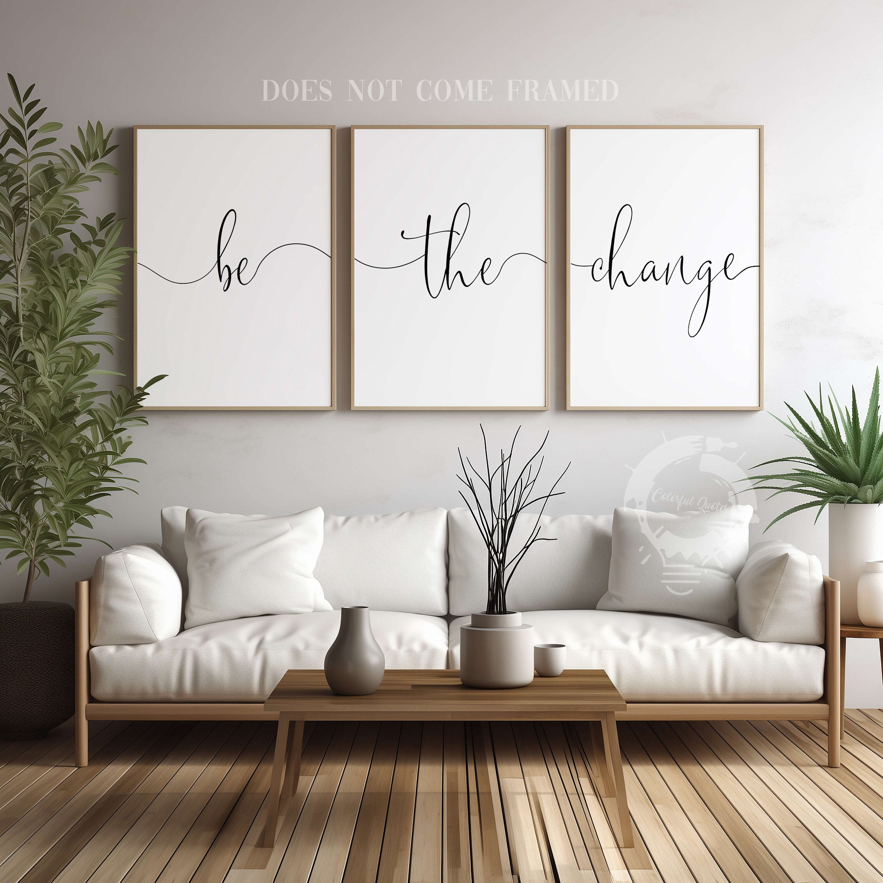 Be The Change Minimalist Poster Prints Home Wall Art Home Decor Office ...