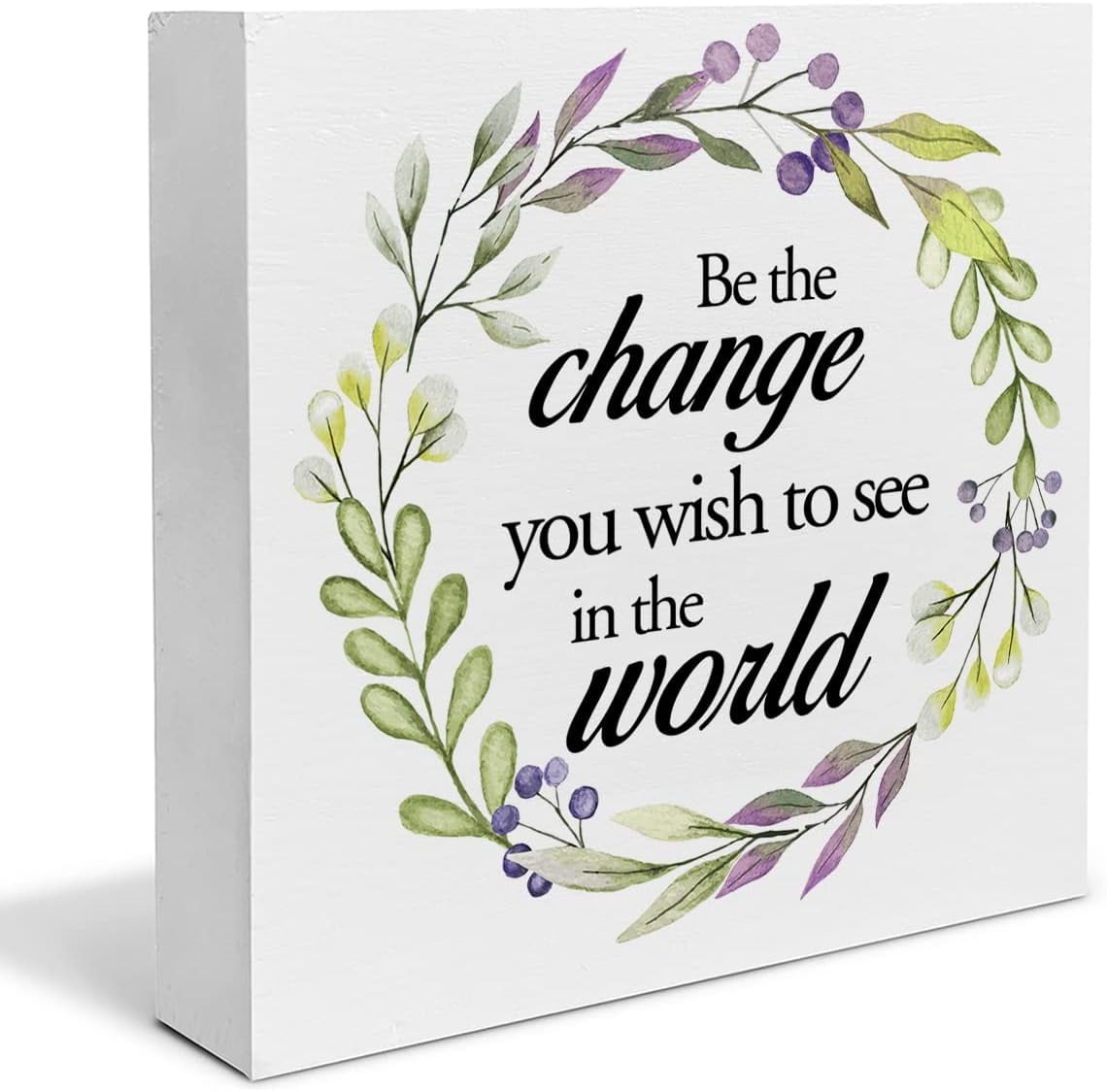 Be The Change You Wish To See In The World Wood Box Sign Desk Decor ...