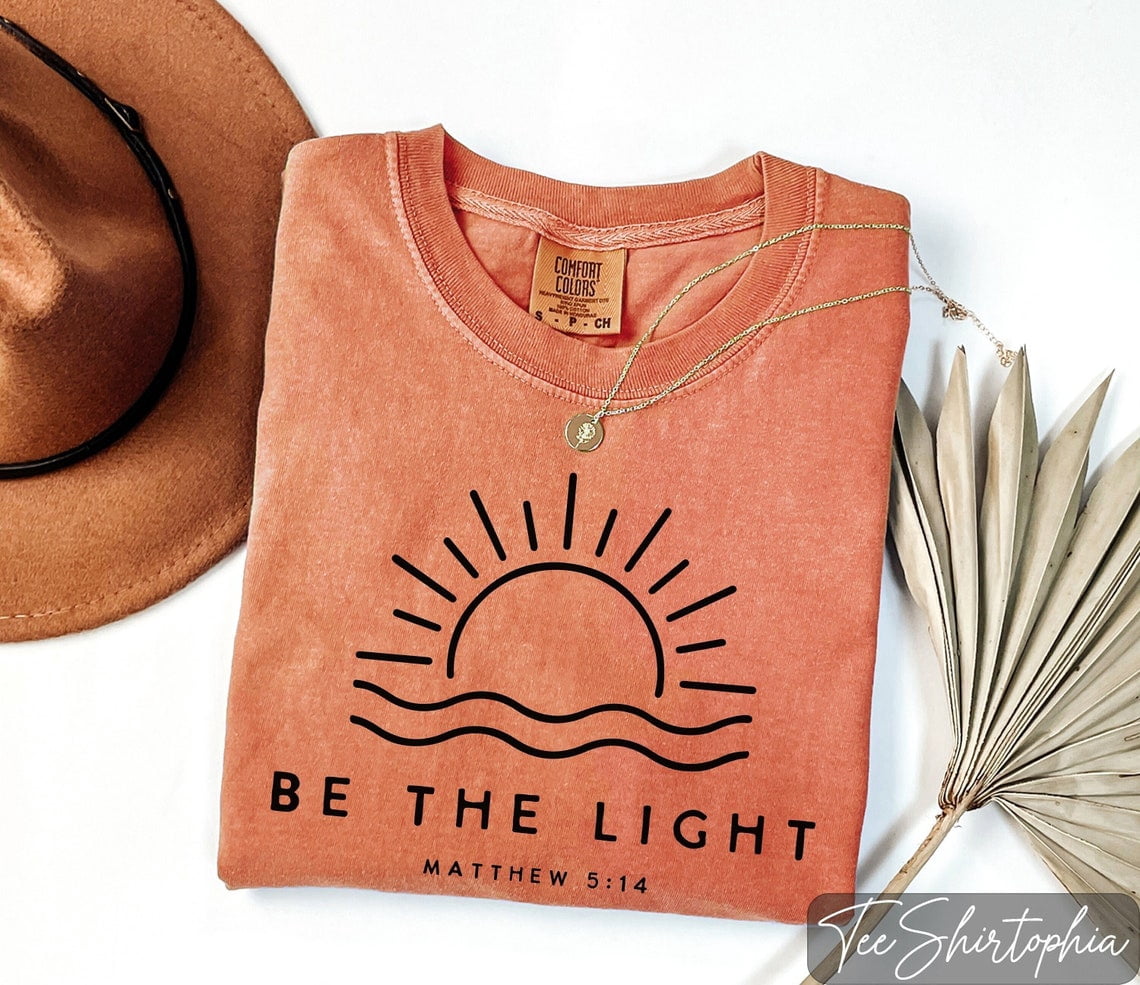 Be The Light Boho Sun Design Christian Faith T-Shirt - Walmart.com