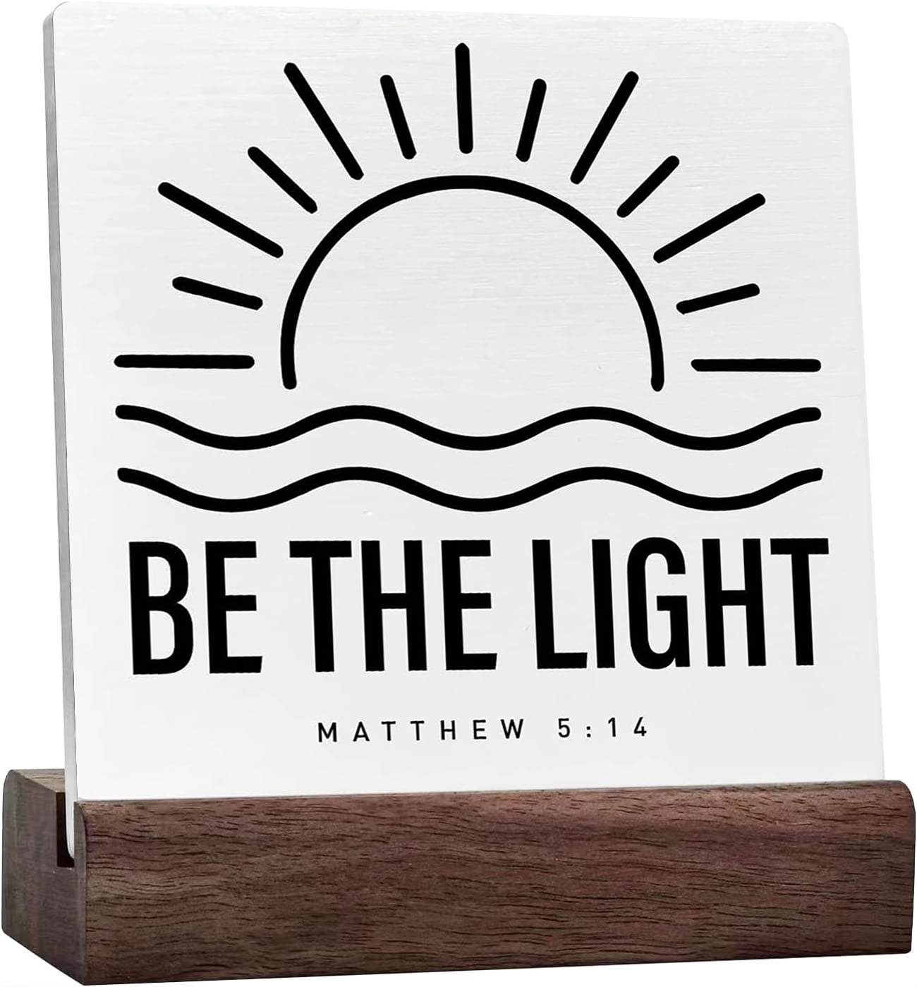 Be The Light Ceramic Table Plaque Home Office Religious Decor Scripture Bible Verse Desk ...