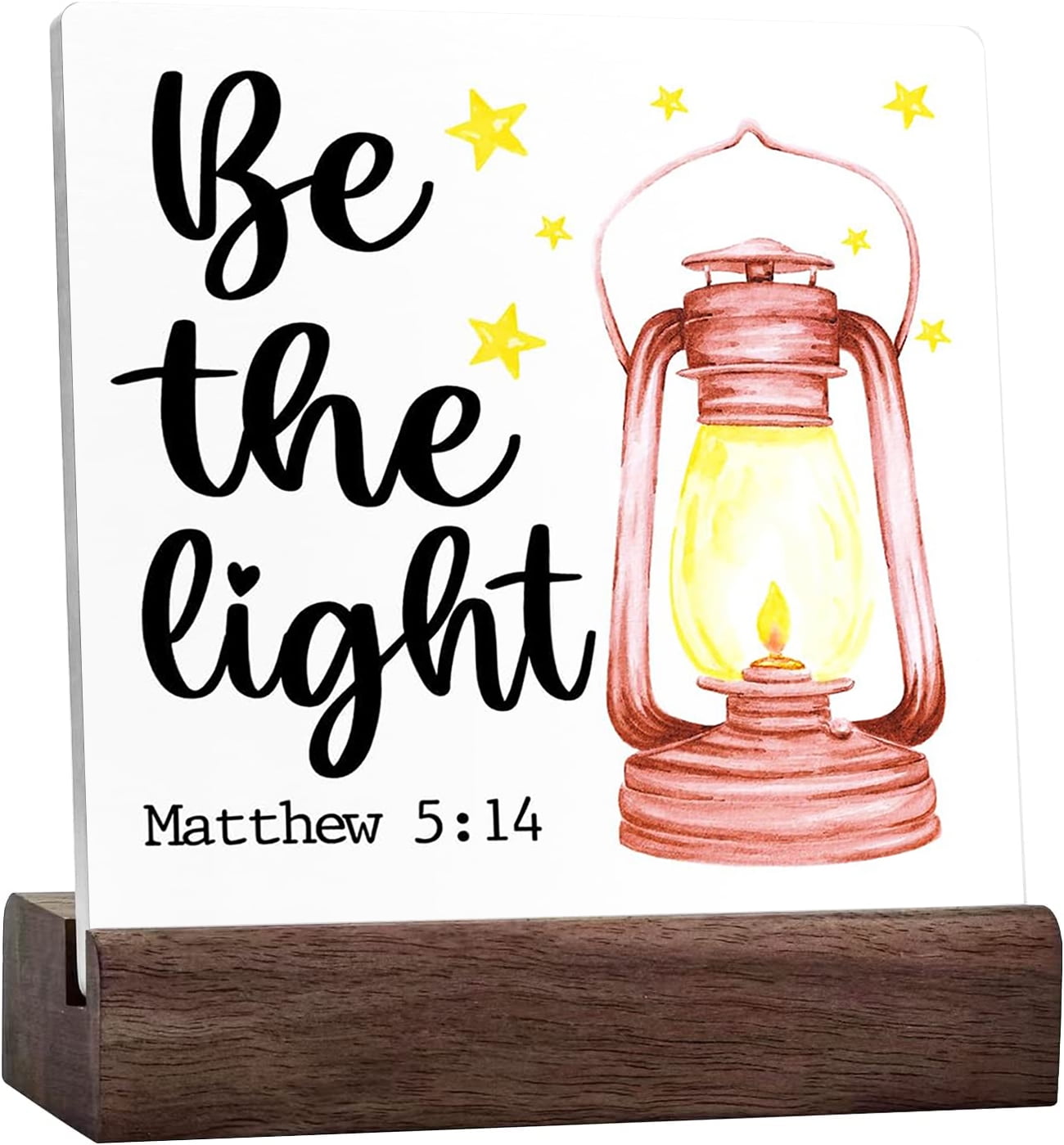 Be The Light Ceramic Table Sign,Bible Verse Desk Decor Scripture Art ...