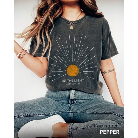 Be The Light Mathew 5 14 Sunburst Vintage Bible Verse Christian ...