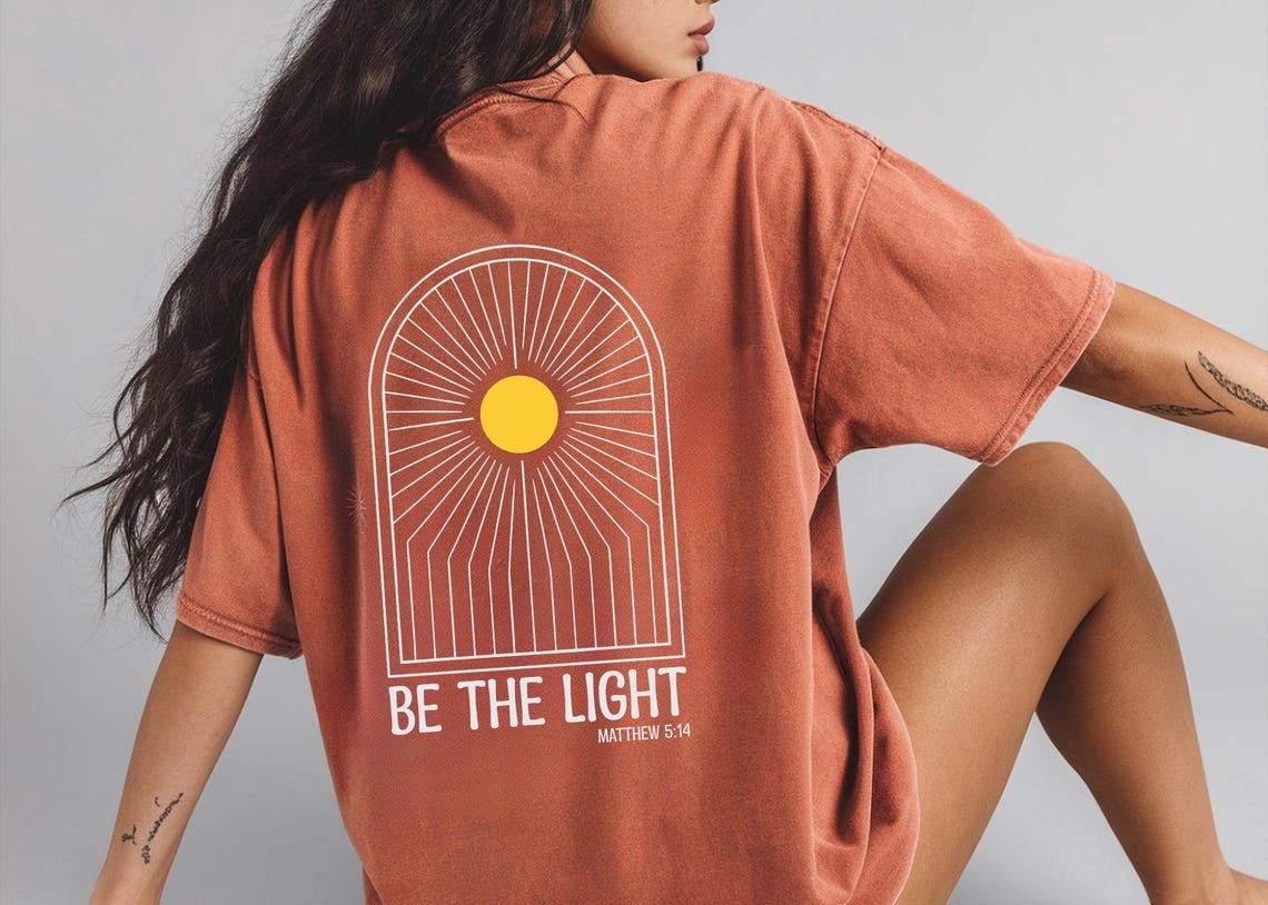 Be The Light Only Back Print shirt, for Christians, Mathew 5:14 tee ...