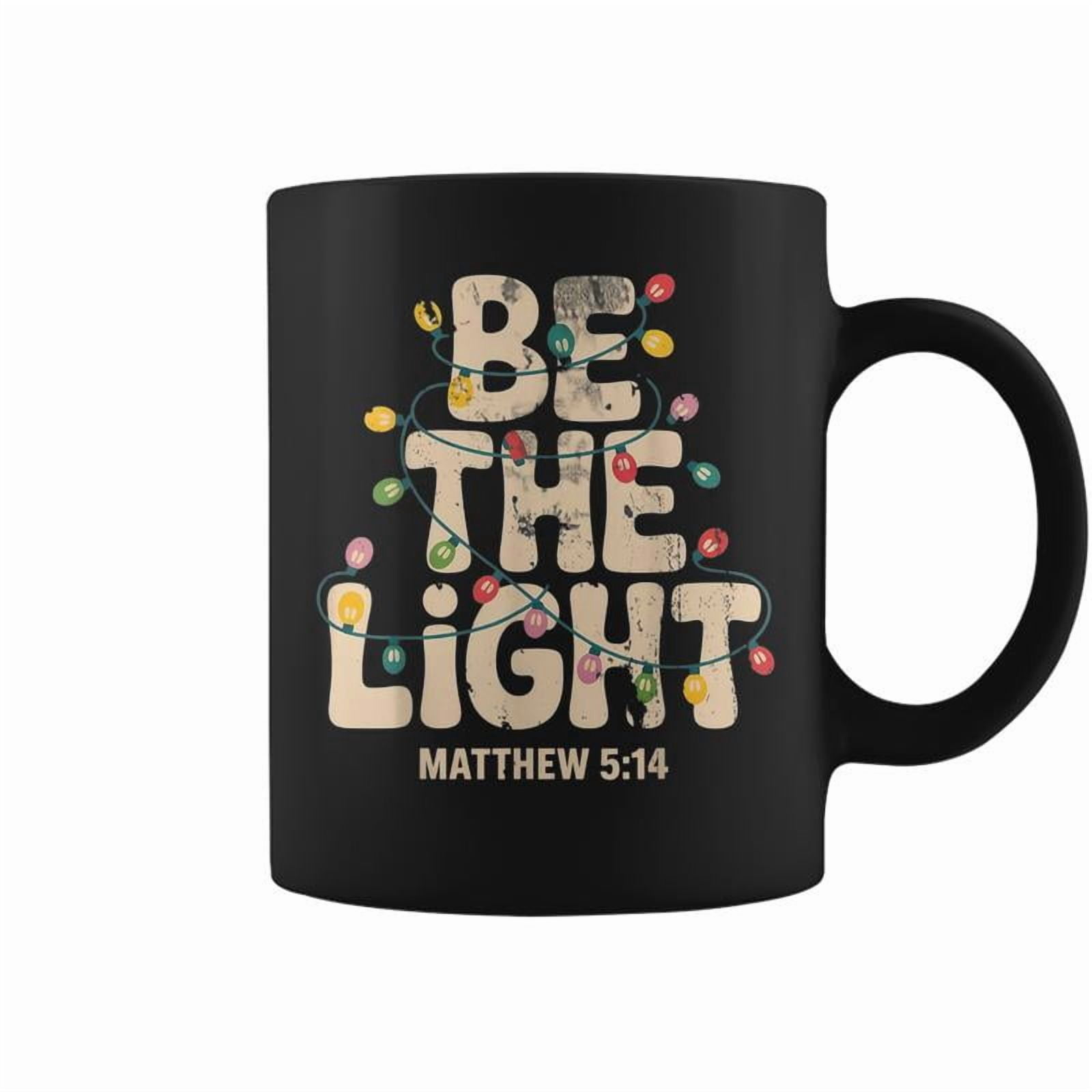 Be The Light Retro Christmas Bible Verse For Christians Coffee Mugs ...