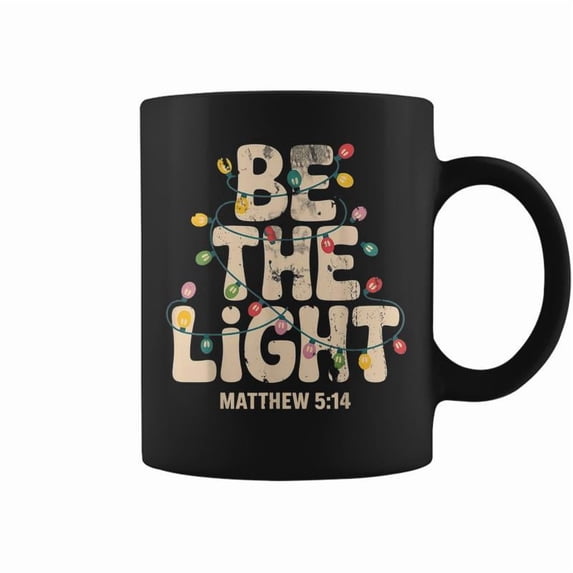 Be The Light Retro Christmas Bible Verse For Christians Coffee Mugs ...