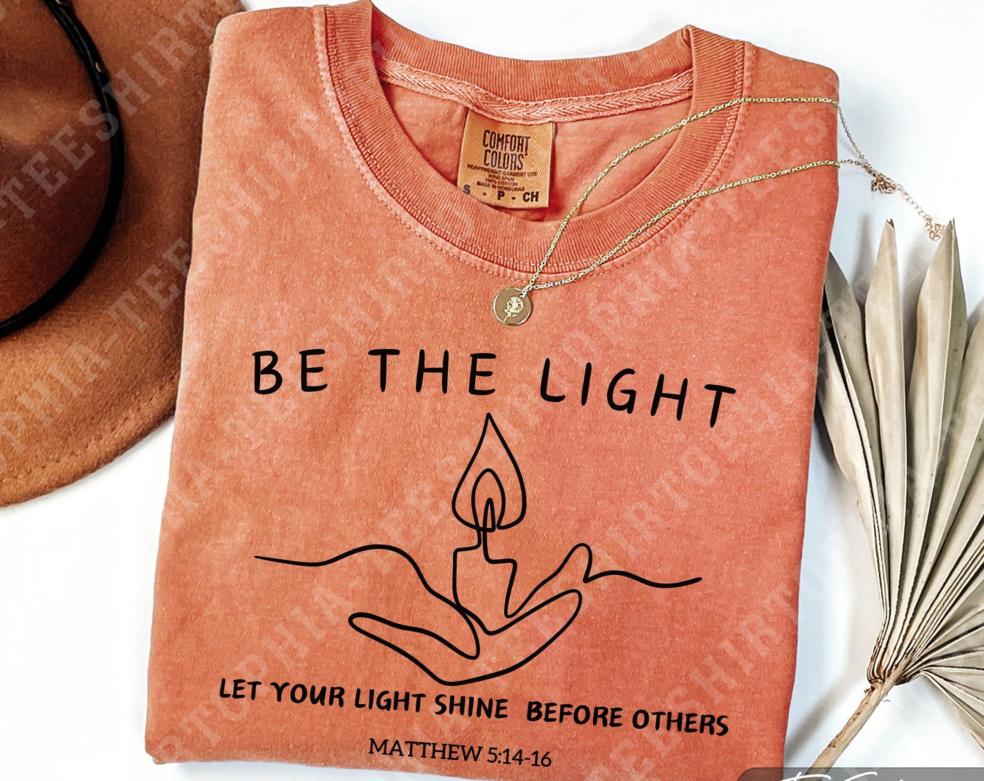 Be The Light Shirt Christian Bible Verse Apparel - Walmart.com