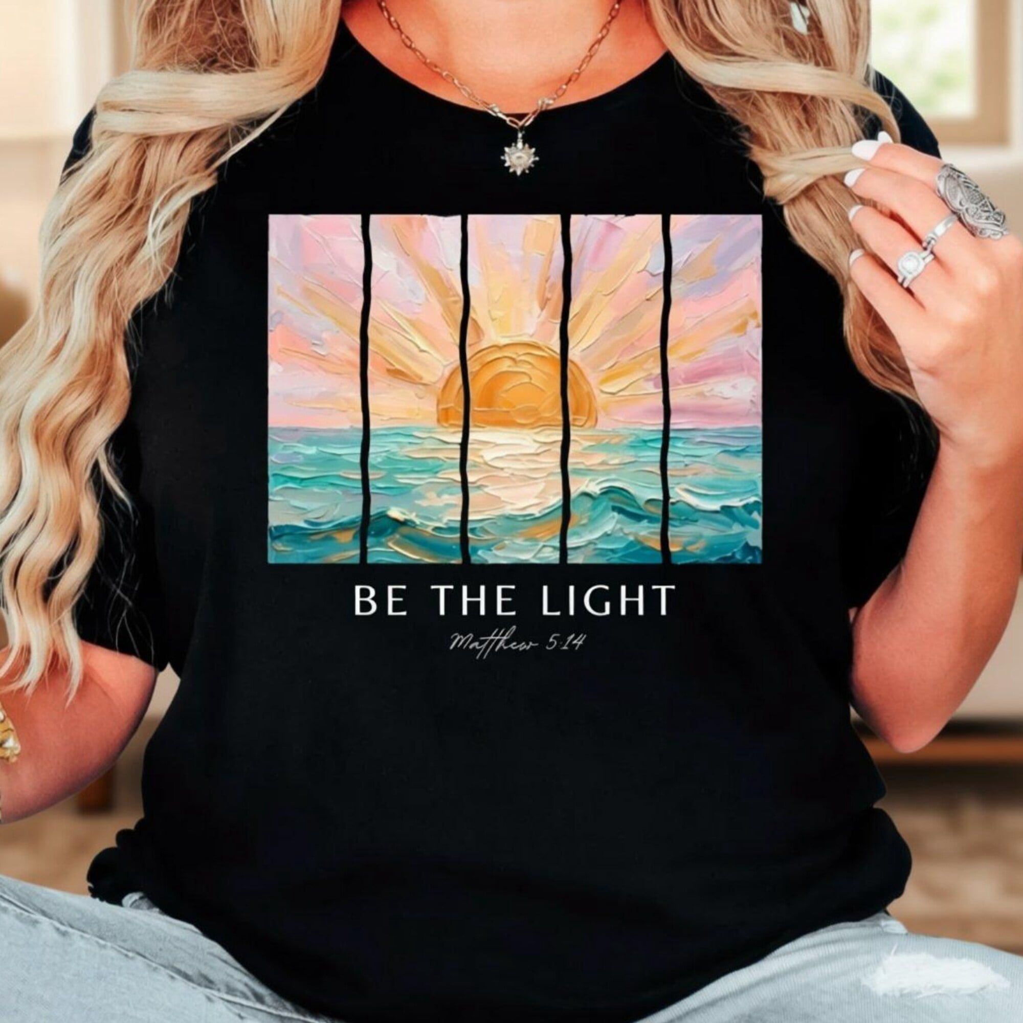 Be The Light Shirt Matthew 5 14 Bible Verse Tee Christian Faith Shirt ...