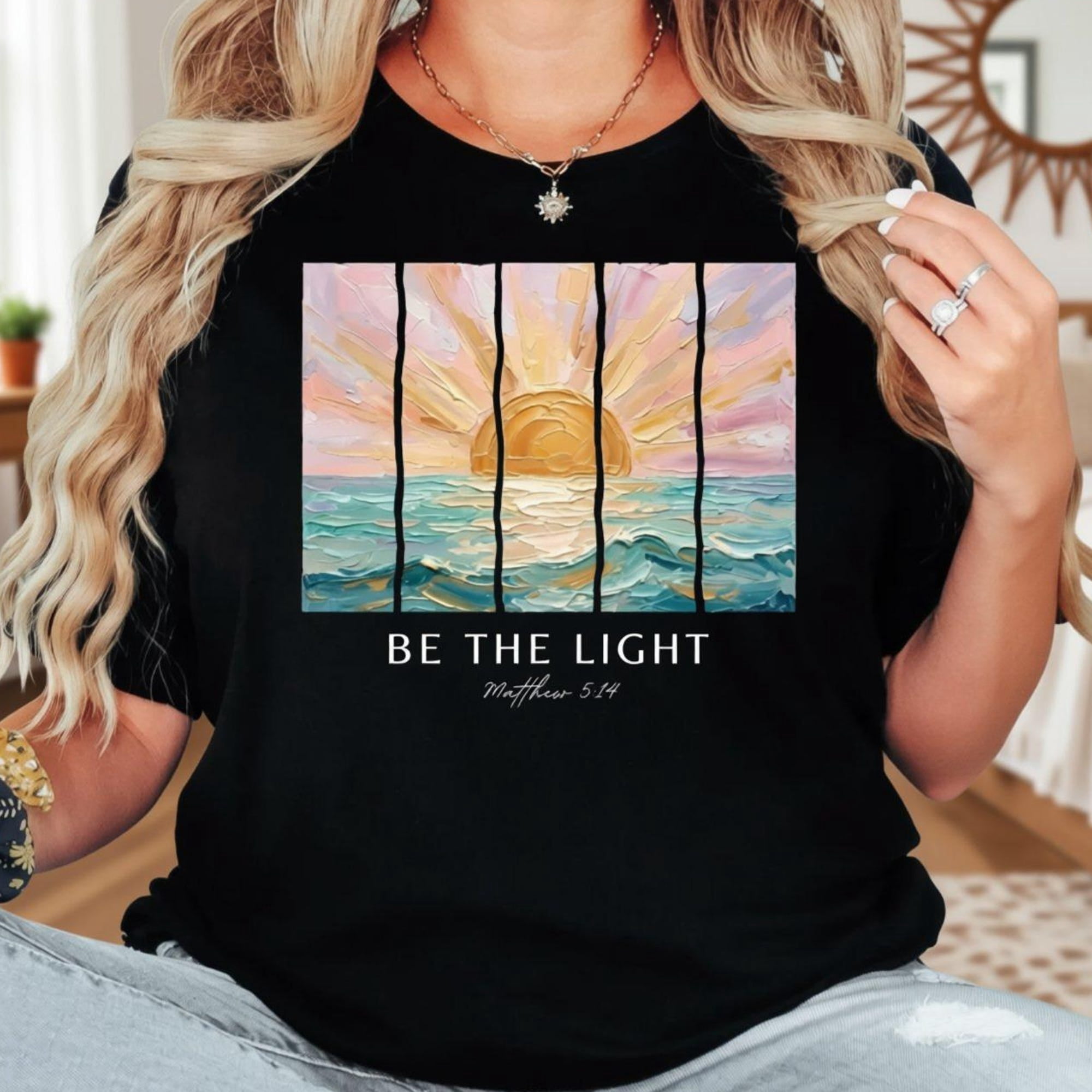 Be The Light Shirt Matthew 5 14 Shirt Christian Faith Tee Bible Verse ...