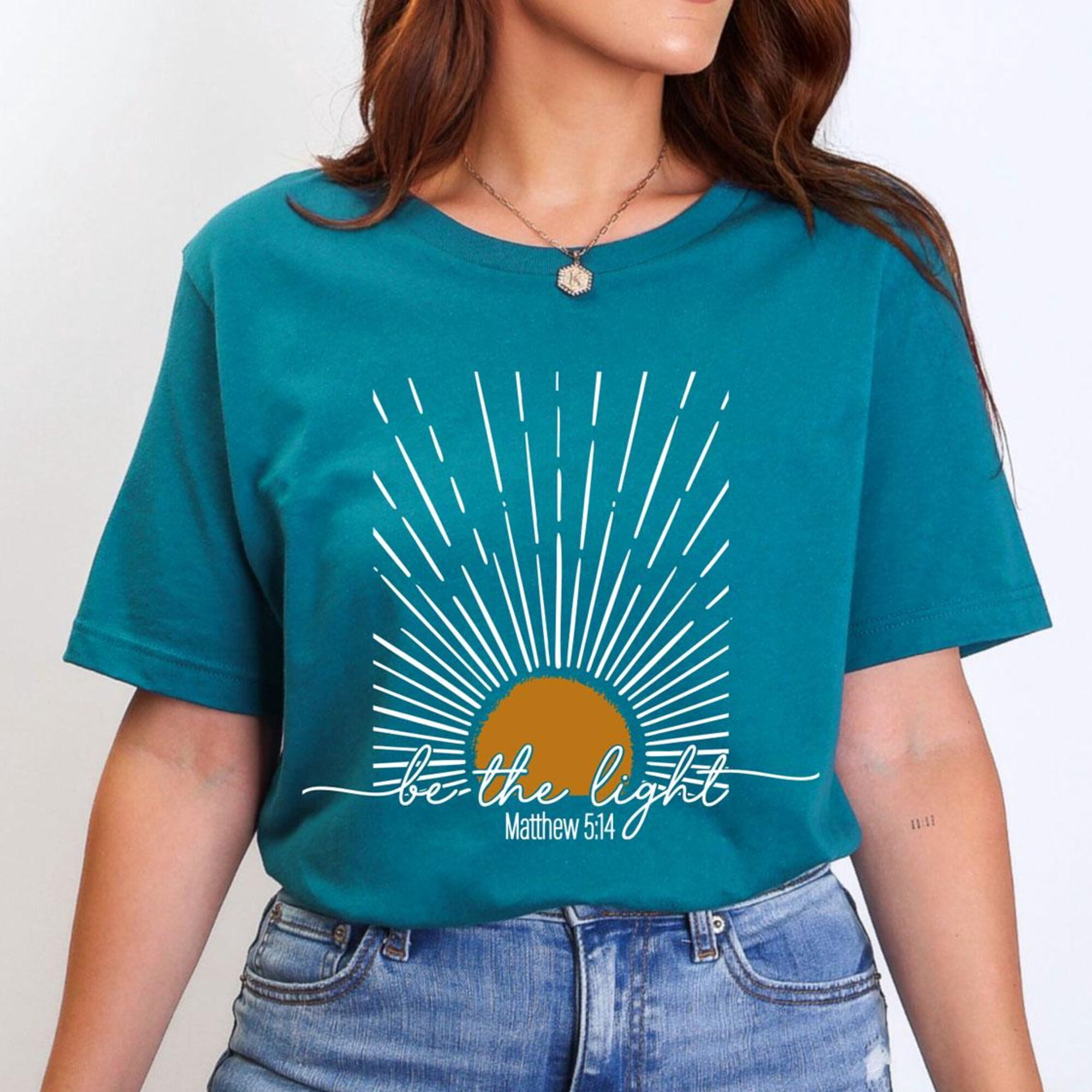 Be The Light Shirt Matthew 5 14 Tee Bible Verse Christian Gift ...