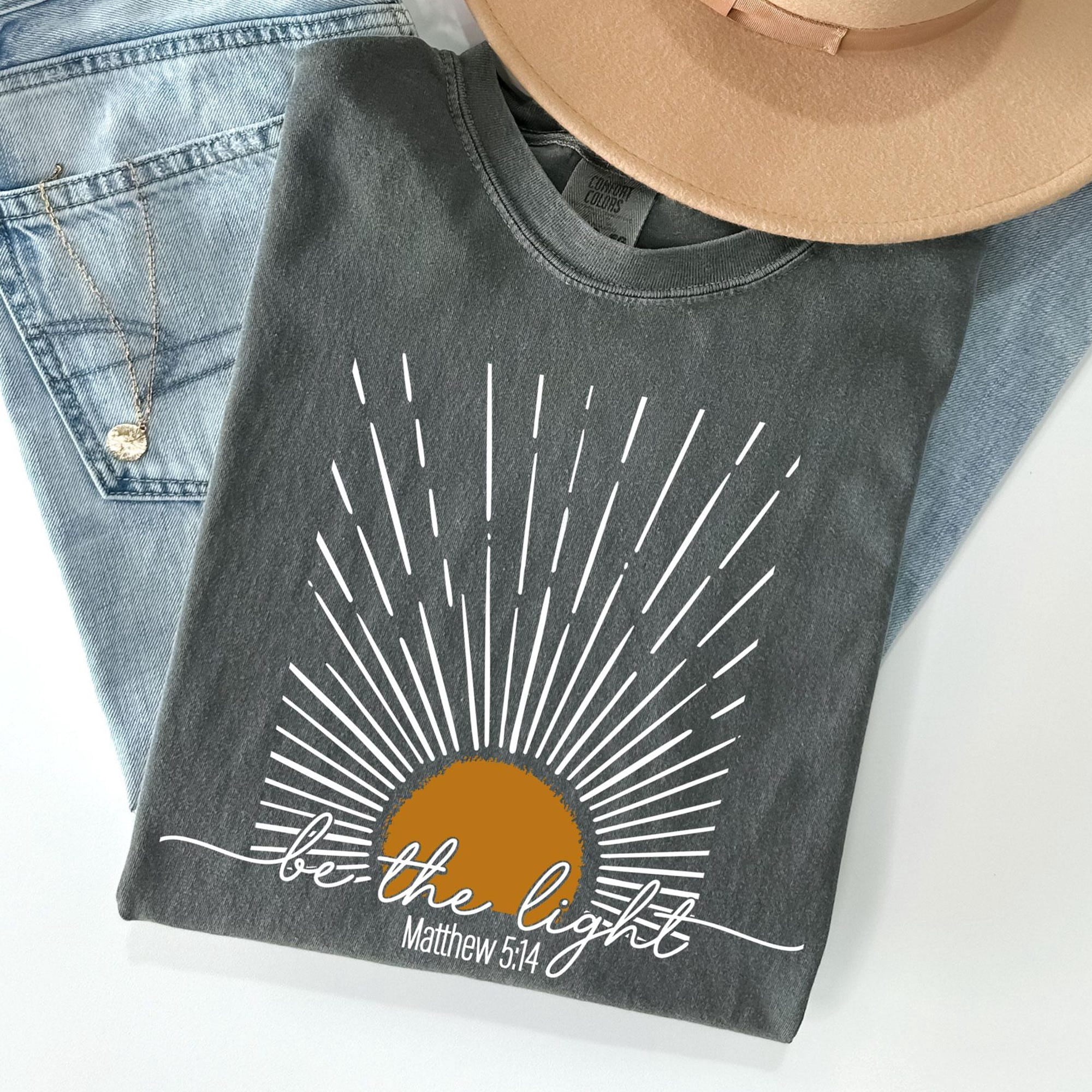 Be The Light Shirt Matthew 5 14 Tee Bible Verse Christian Gift ...
