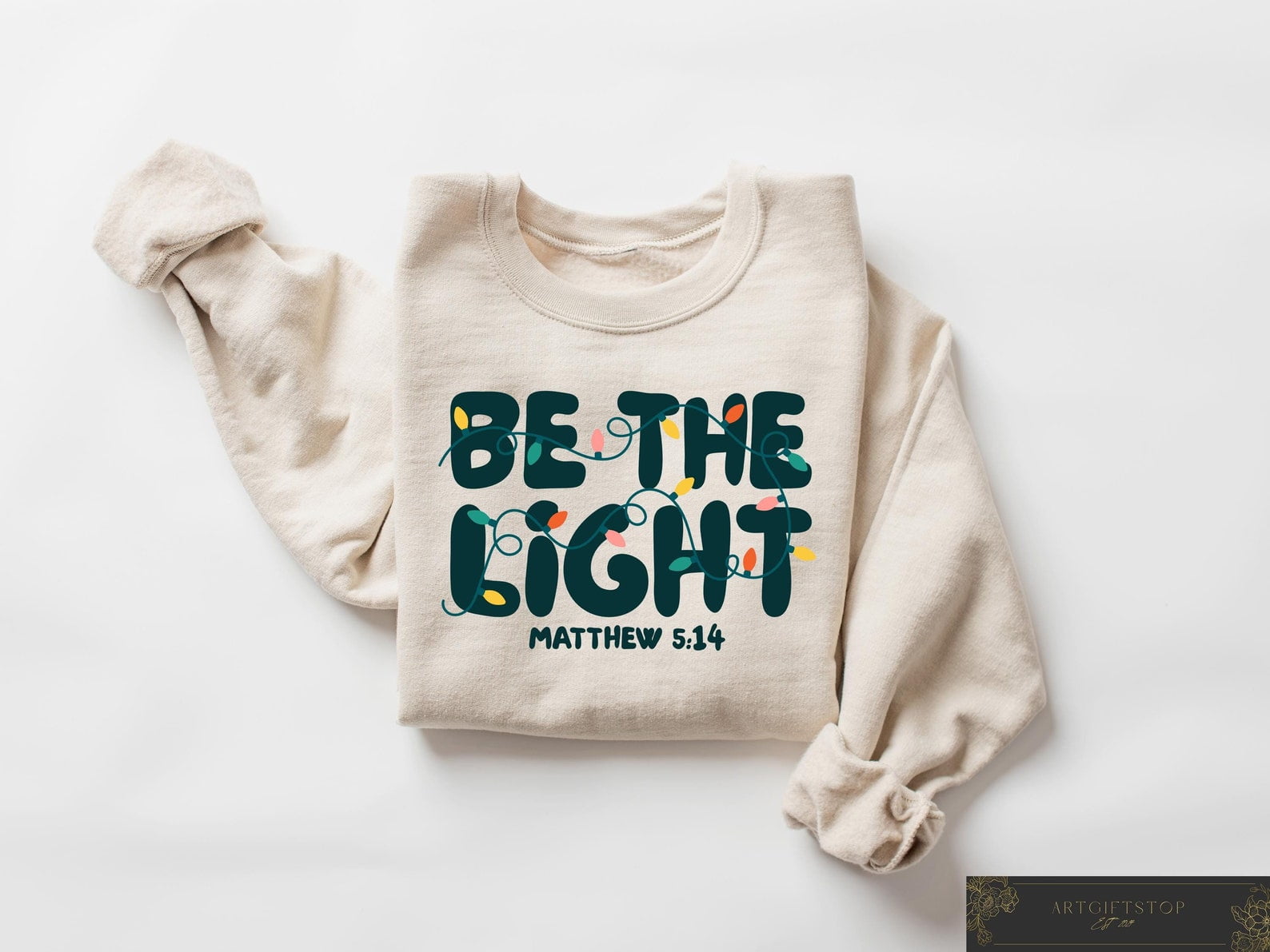 Be The Light Sweatshirt, Religious Christmas shirt, Christian Holiday ...