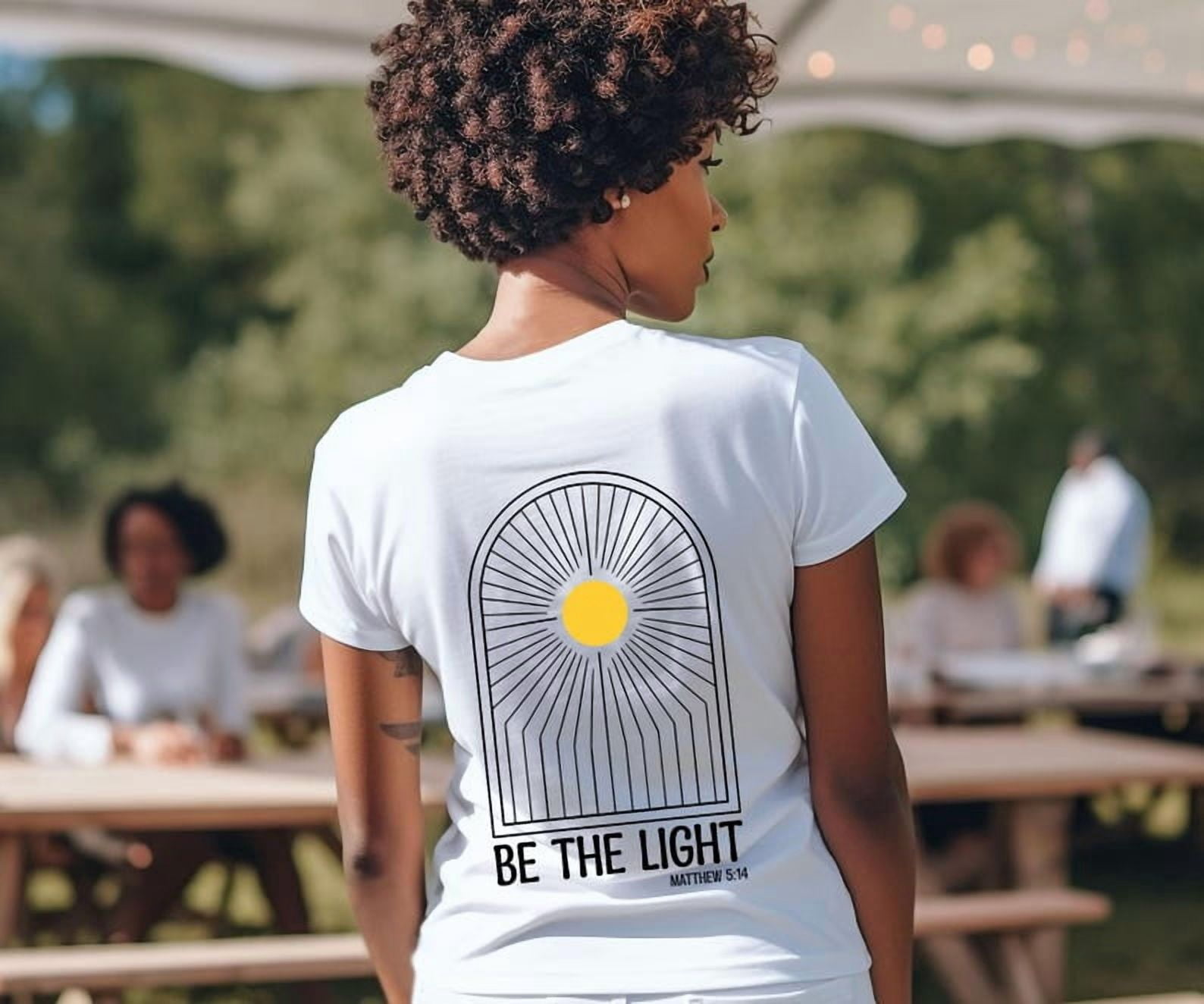 Be The Light T-Shirt And T-Shirt, Mathew 5:14 Bible Verse Religious T ...