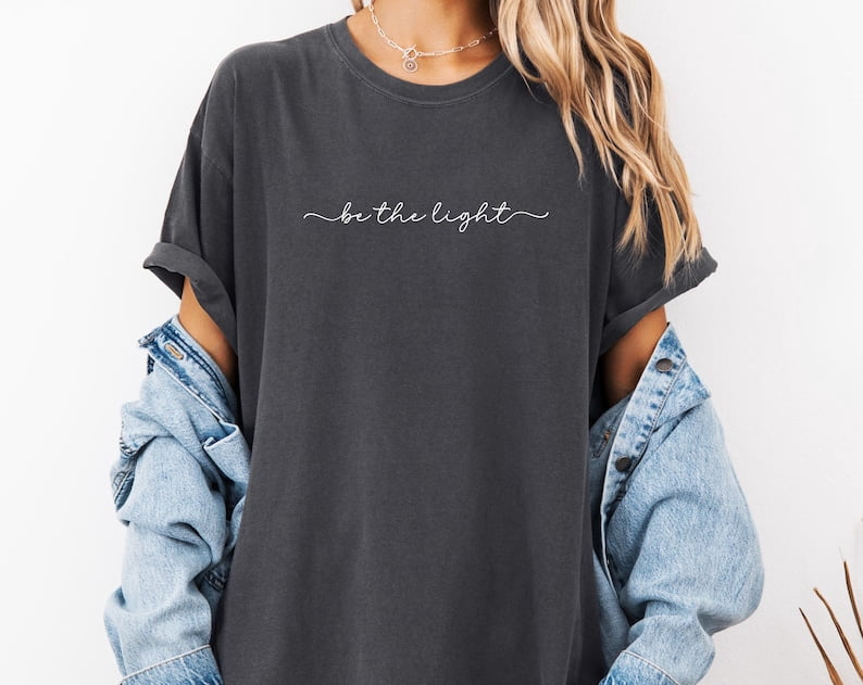 Be The Light T-Shirt, Christian Bible Verse Graphic Tee, Minimalist ...