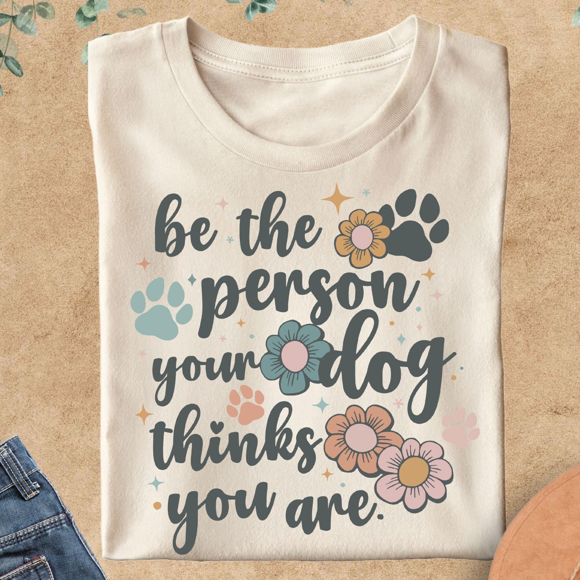 Be The Person Your Dog Thinks You Are TShirt Floral Dog Mom Shirt Dog ...