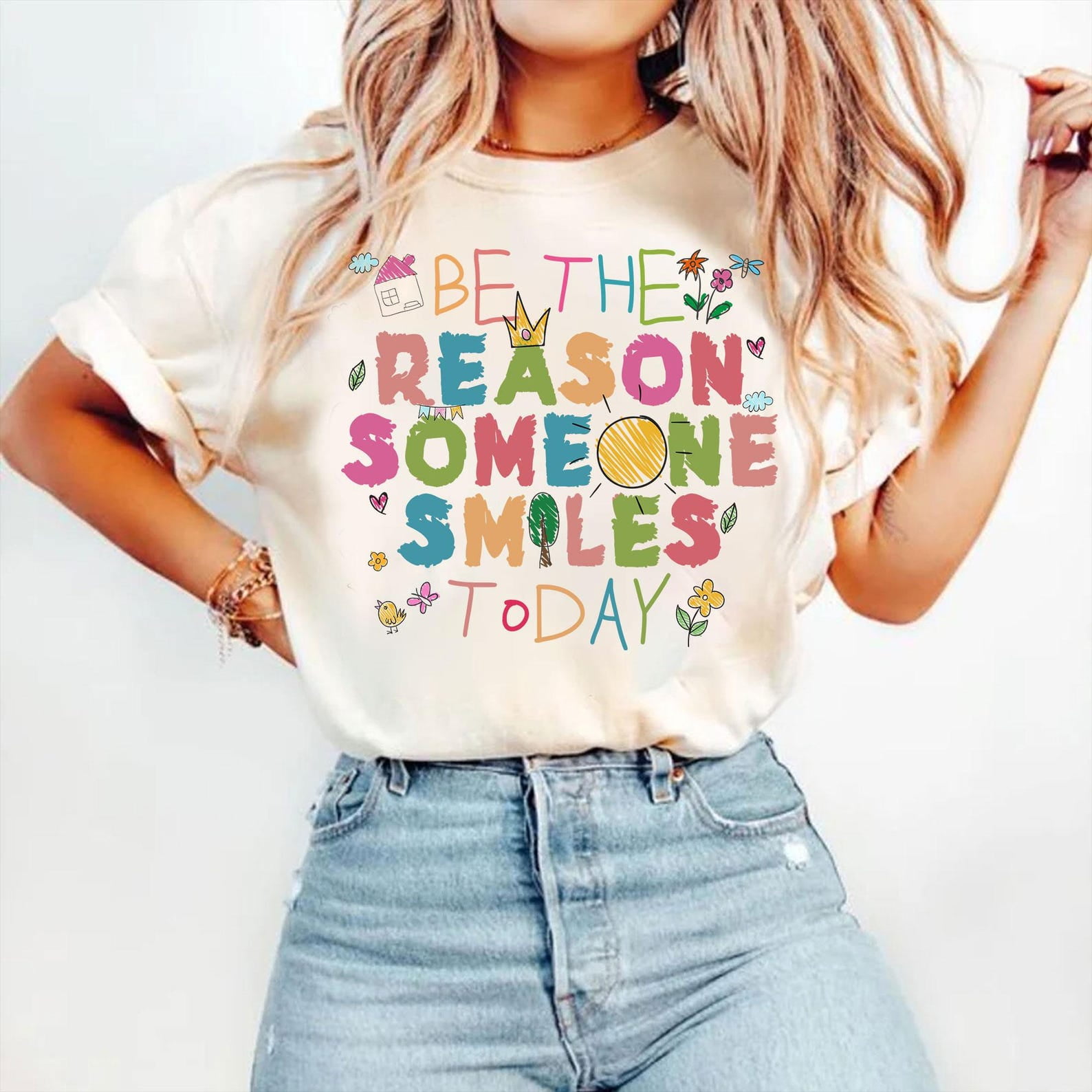 Be The Reason Someone Smiles Shirt, Positive Vibes Shirt, Inspirational ...