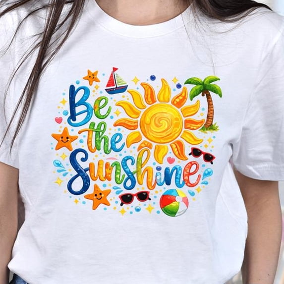 Be The Sunshine Shirt Retro Summer Vibes Tee Positive Message Tshirt ...