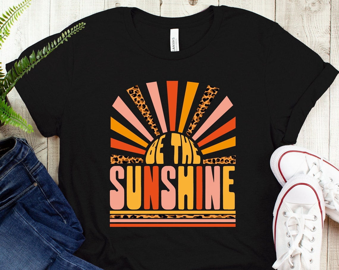 Be The Sunshine T-Shirt, Retro Sun Graphic Tee - Walmart.com