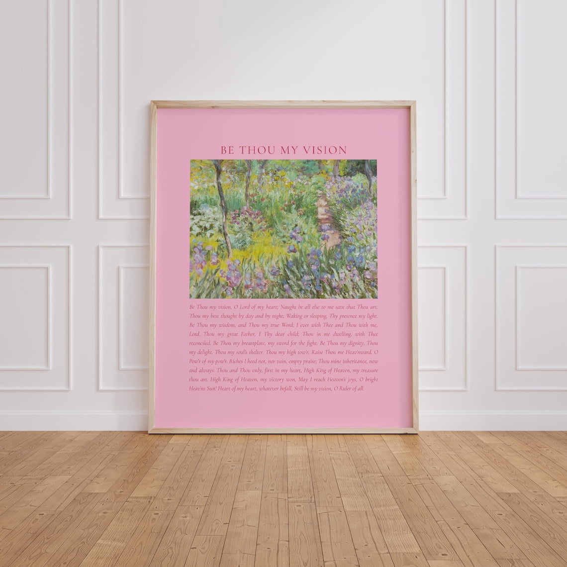 Be Thou My Vision Hymn Wall Art Vintage Monet Pink Christian Home Decor ...